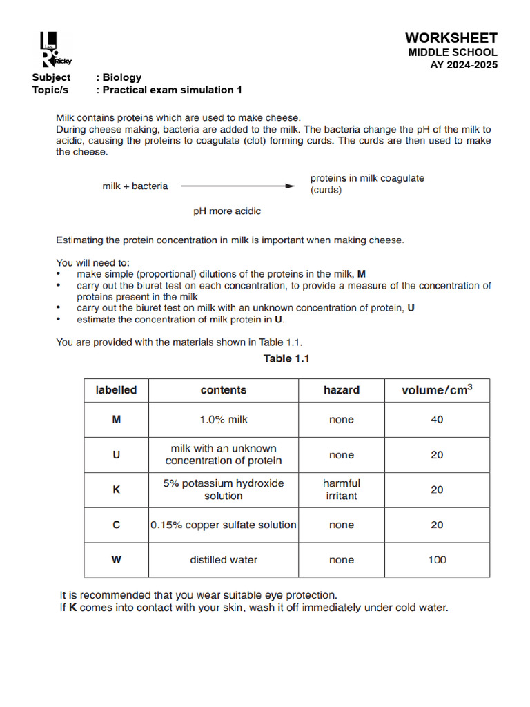 Bio Exam Practical Simulation 1 | PDF