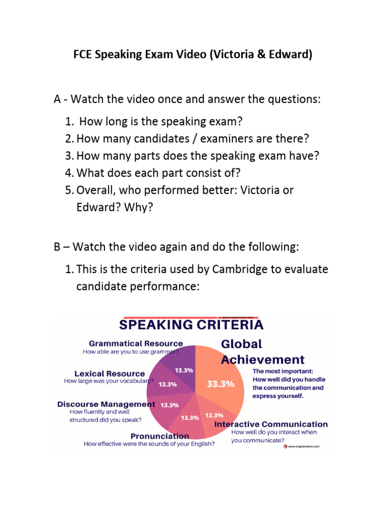 Speaking Model Exam First | PDF