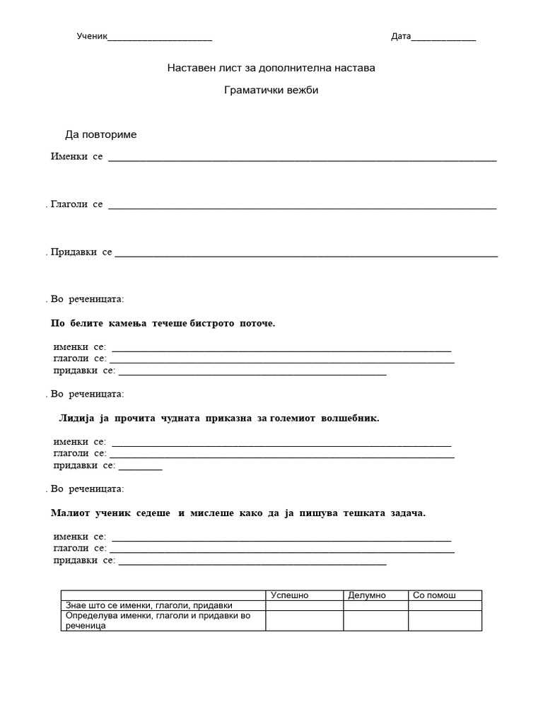 Gramaticki Vezbi | PDF