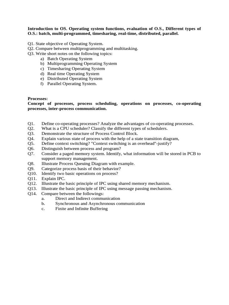 OS Syllabus Overview and Key Concepts | PDF
