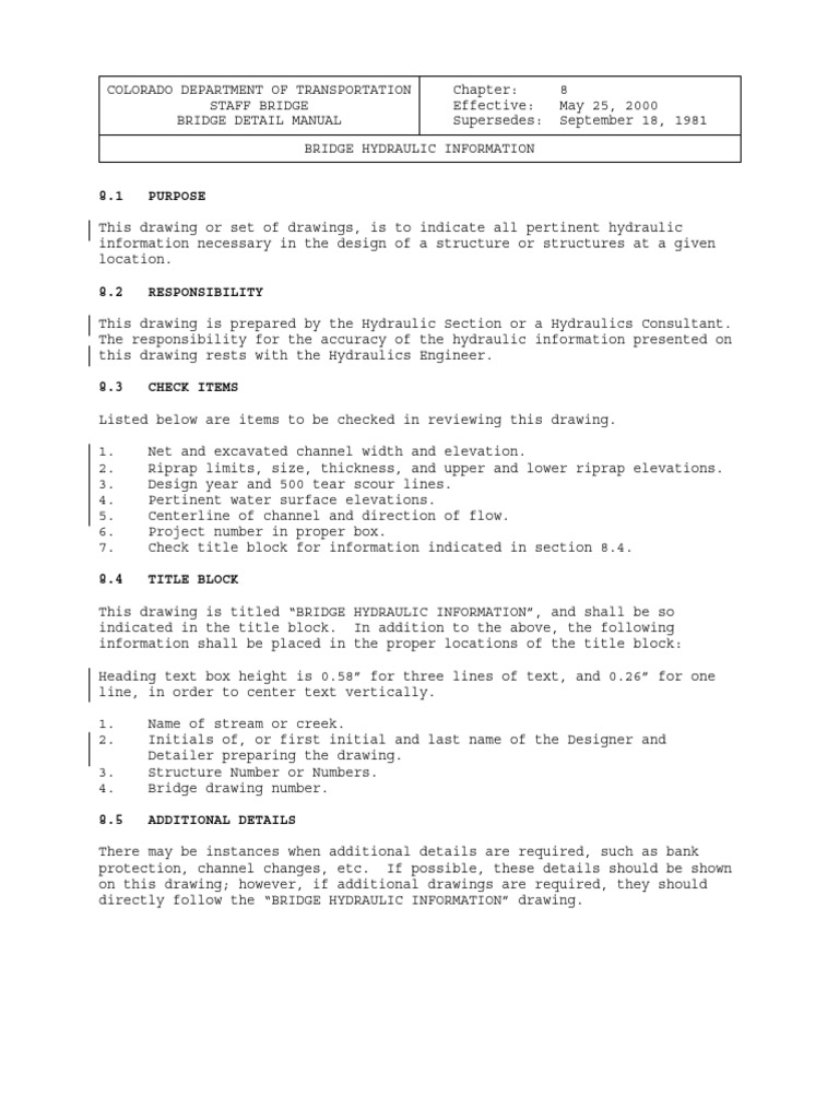 08 Bridge Hydraulic Information | PDF