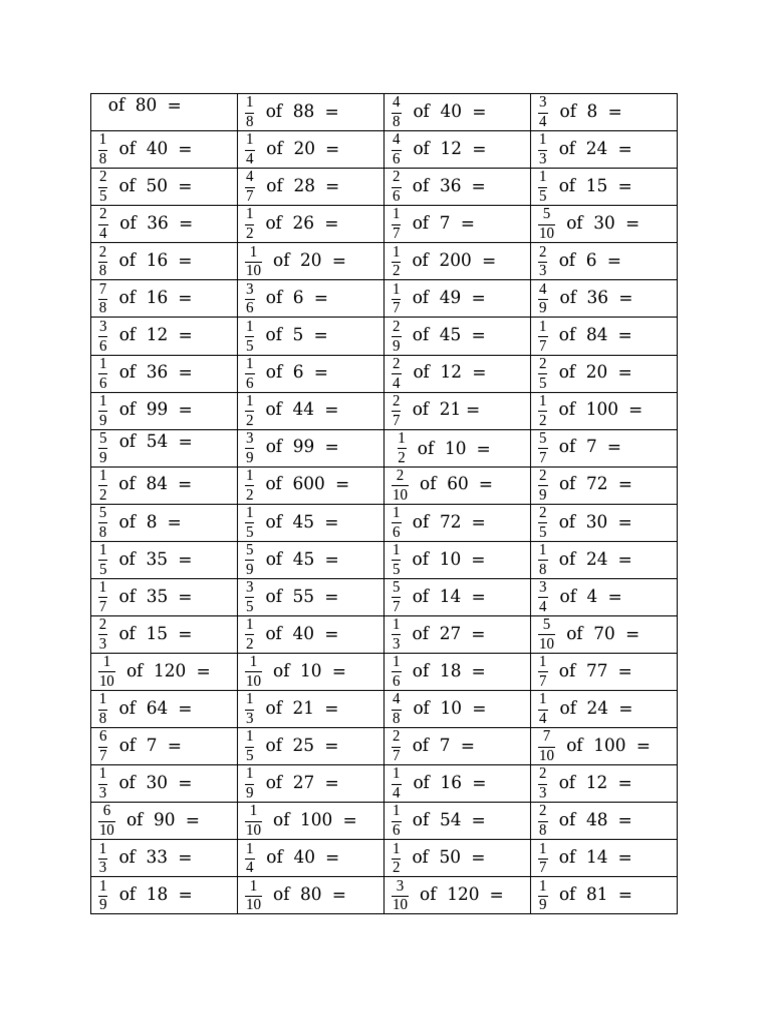 Times Tables Tornado Fraction | PDF