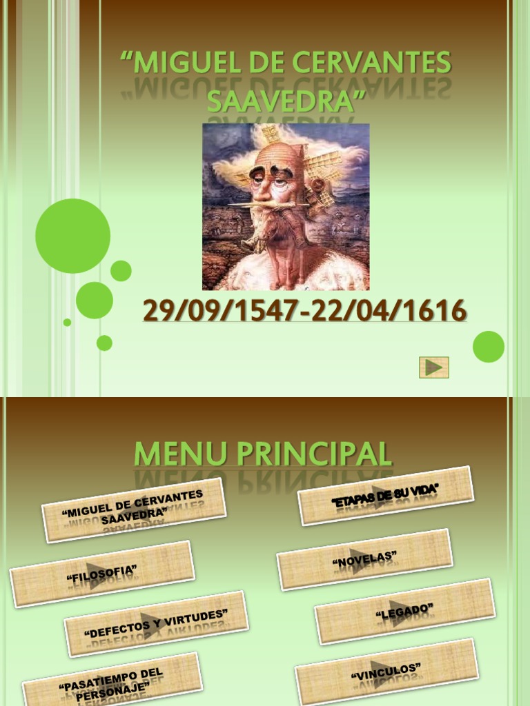 Presentacion Miguel de Cervantes Saavedra 03032012 | PDF | Miguel De ...