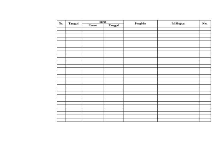 Format Surat Masuk | PDF