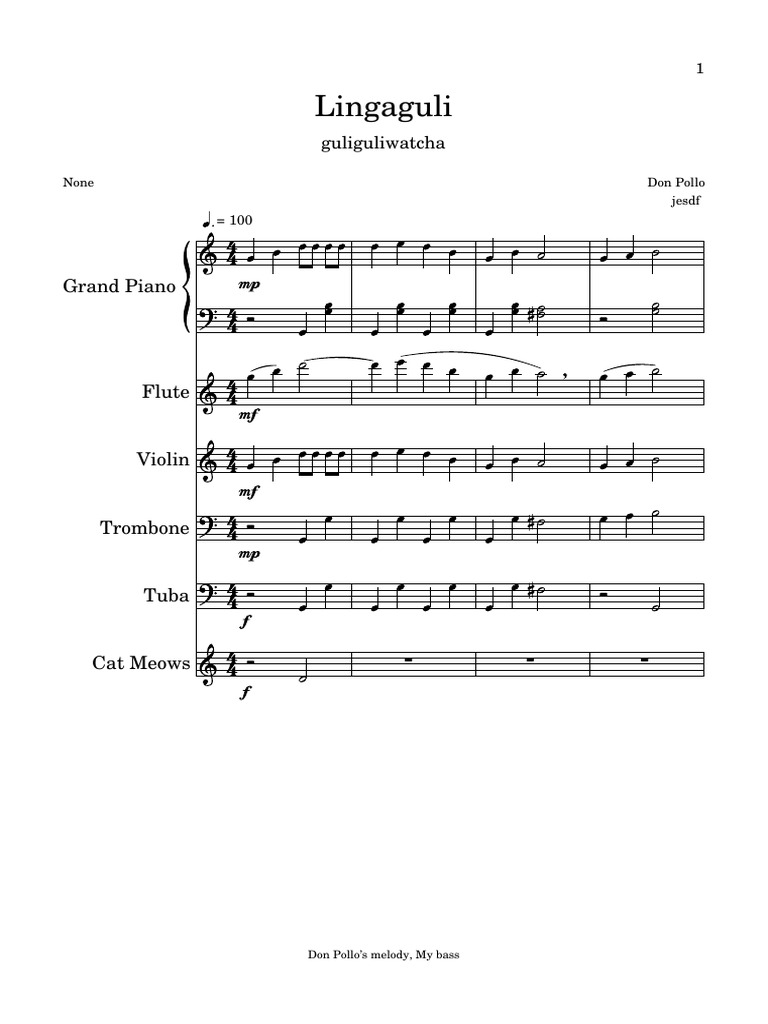 Don Pollo's Lingaguli Music Sheet | PDF