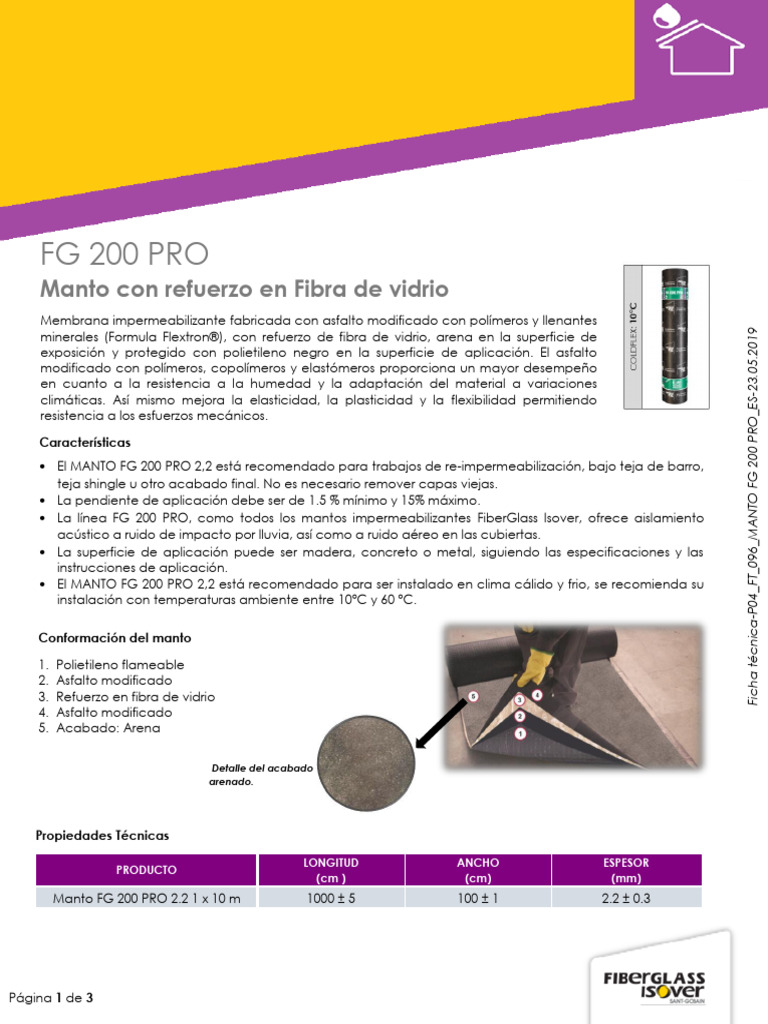 Manto Impermeabilizante FG 200 PRO | PDF | Fibras | Polímeros
