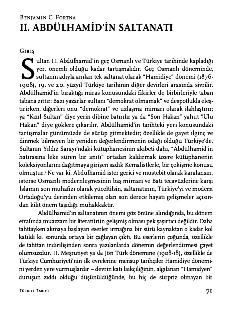 Benjamin Fortna_Abdülhamit_Cambridge Türkiye Tarihi 4. Cilt (1839-2010 ...