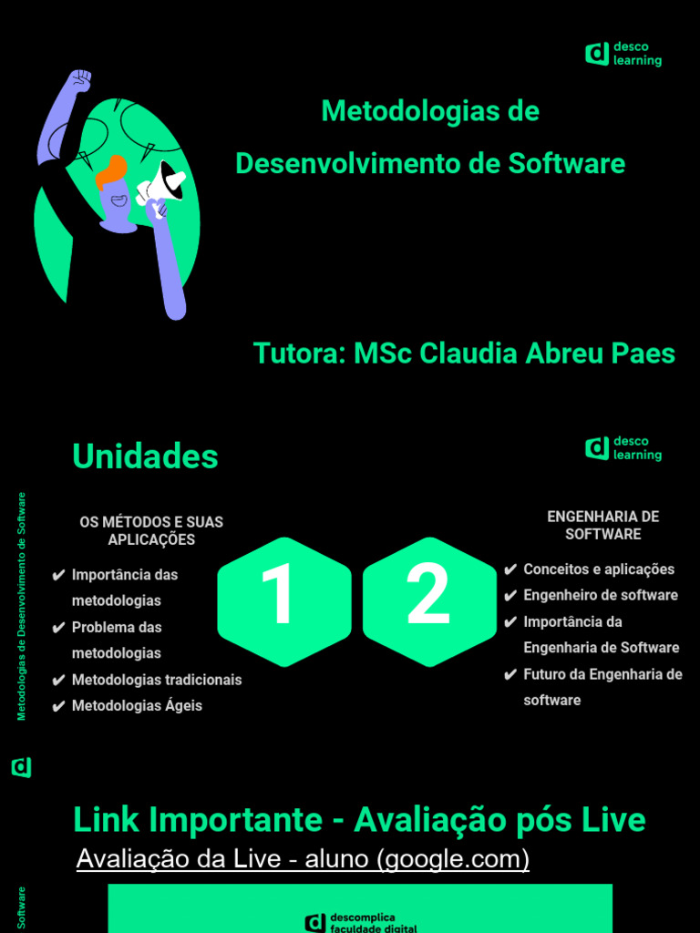 Aulas 1 e 2 Descomplica ADS | PDF | Engenharia de Software | Desenvolvimento ágil de software