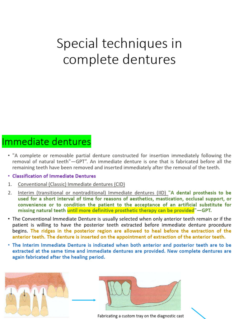 Special Techniques in Complete Dentures Compressed 1 | PDF | Dentures ...