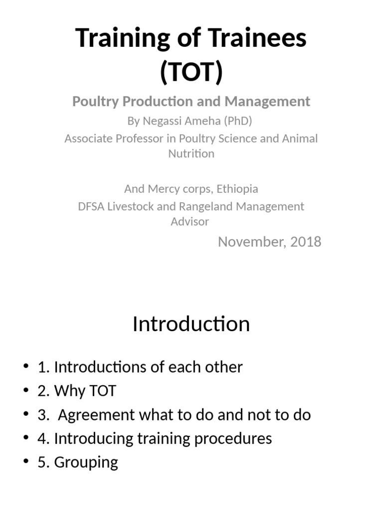 Poultry Training for DFSA Partners | PDF | Climate Resilience | Food ...