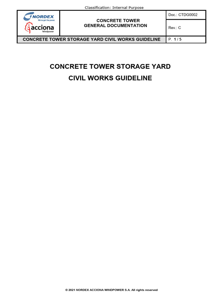 CTDG0002_C_CONCRETE TOWER STORAGE YARD CIVIL WORKS GUIDELINE | PDF ...