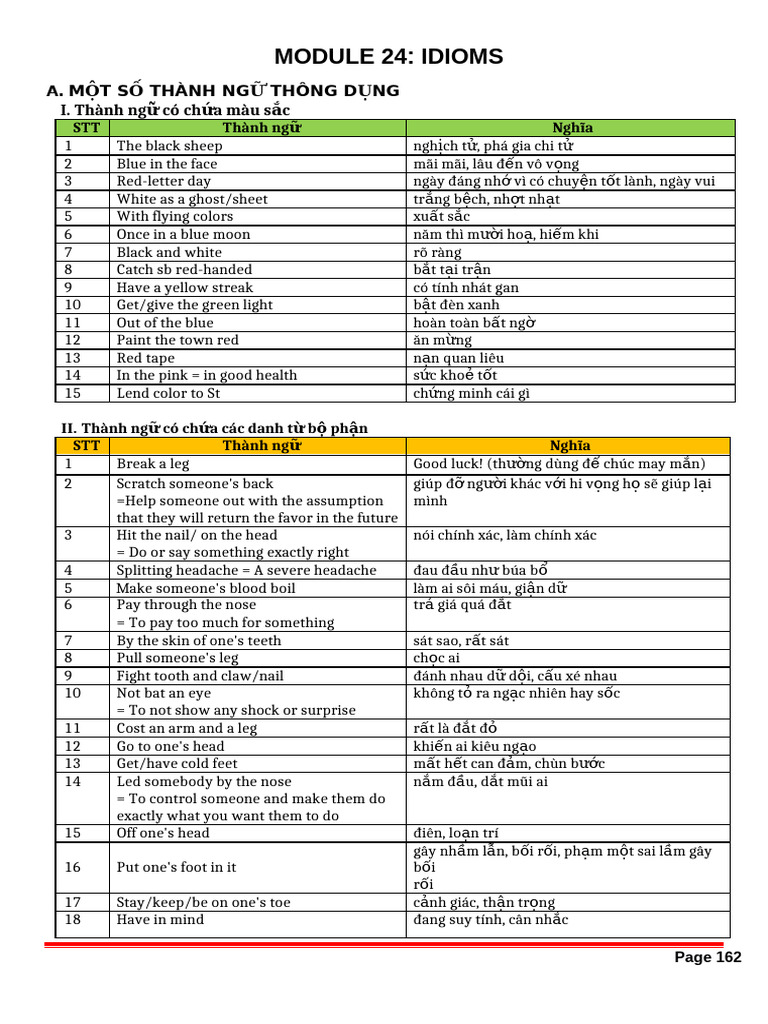 MODULE 24 - IDIOMS | PDF