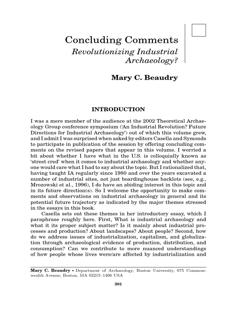 Concluding_Comments_Revolutionizing_Indu | PDF | Ethnography | Archaeology