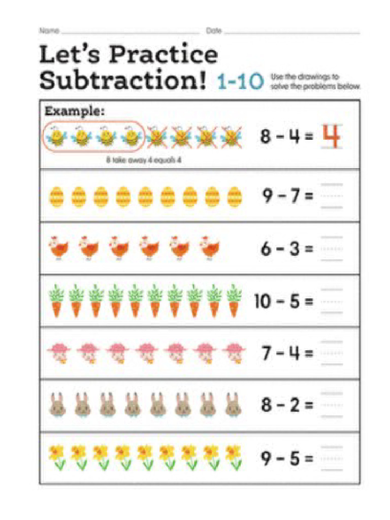 Subtraction Kinder | PDF