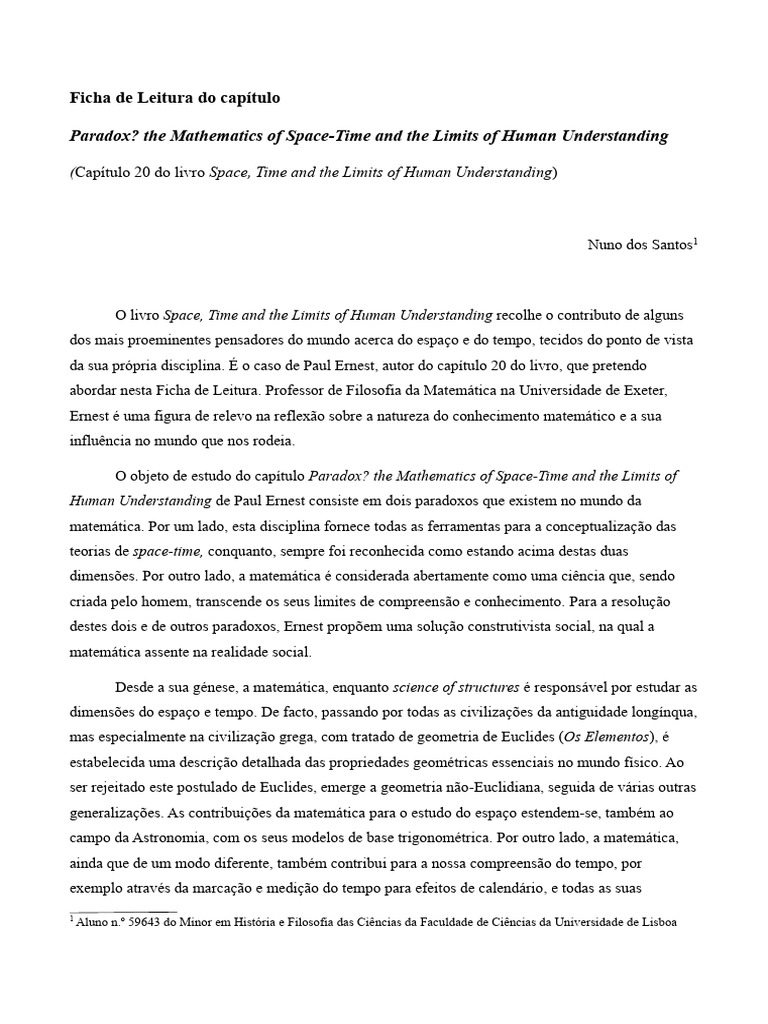 Ficha de Leitura do capítulo | PDF | Matemática | Science