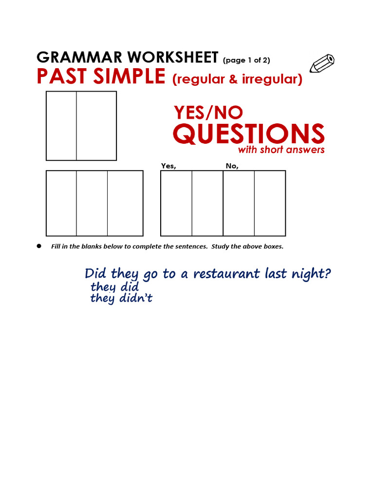 Atg Worksheet Past Yesnoq | PDF