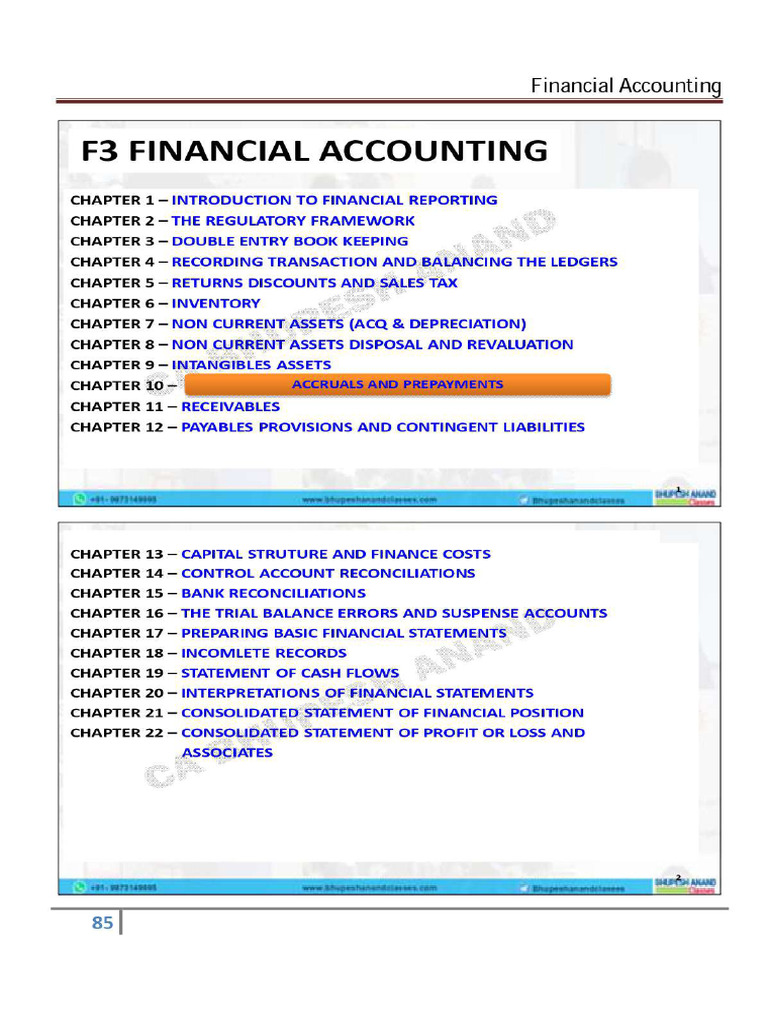 Acca f3 Financial Accounting Chapter - 10 (Notes) | PDF