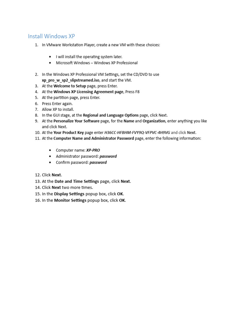 Install Windows XP | PDF