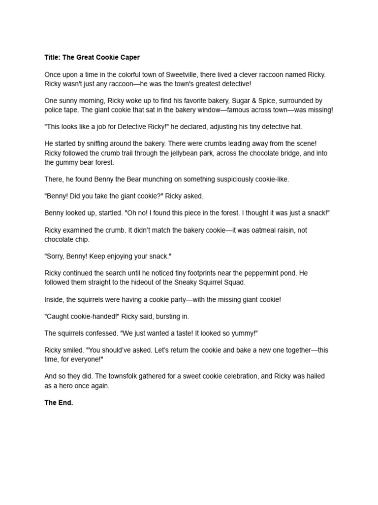 The Great Cookie Caper | PDF