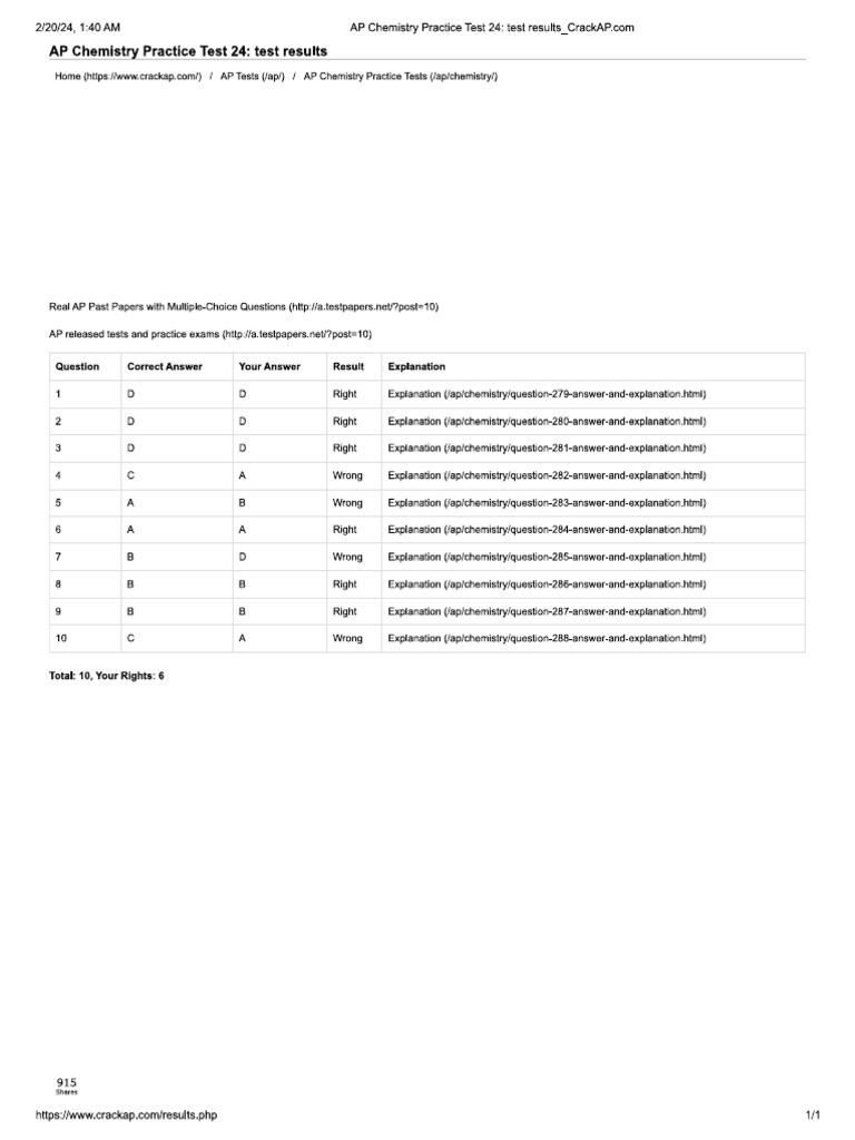 Ap Test 24 Ans | PDF