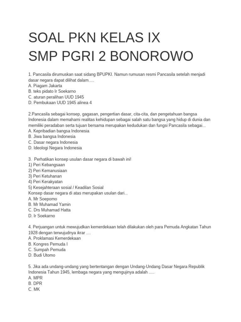 PKN Kelas 9 | PDF