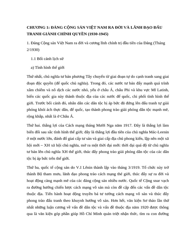 TÀI LIỆU ÔN THI LỊCH SỬ ĐẢNG GKI-CKI | PDF