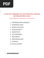 GESTIÓN DE RIESGO - PLAN -2025 | PDF