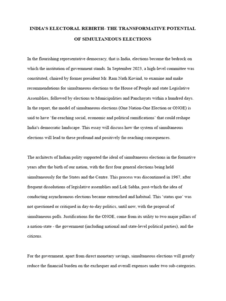 India's Electoral Rebirth - The Transformative Potential of ...