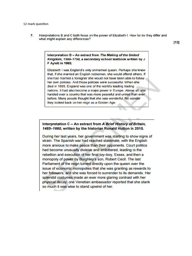 12 Mark Question Guide | PDF