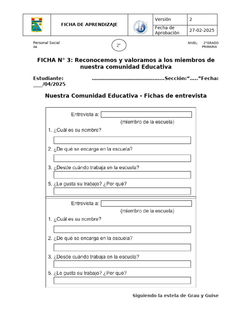 Ficha Ps S3 Mi Comunidad Educativa | PDF