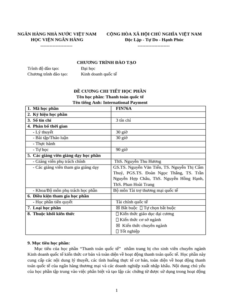 FIN76A-Thanhtoanquocte-KDQT | PDF