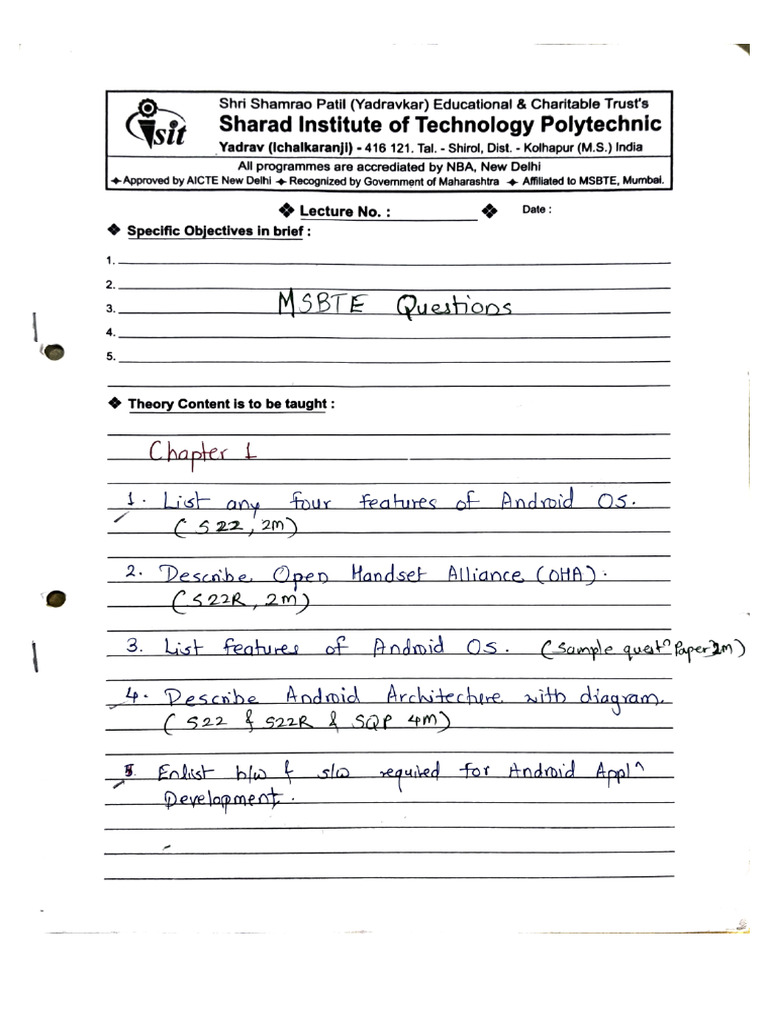MAD MSBTE Questions | PDF