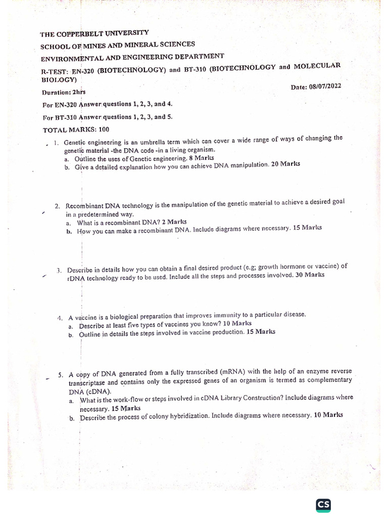 BT310 Deferred Test | PDF