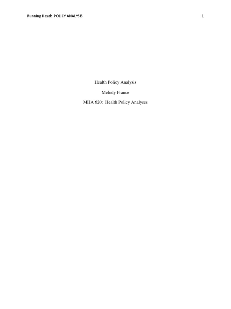 Health Policy Analysis Nursing | PDF | Nursing | Health Care