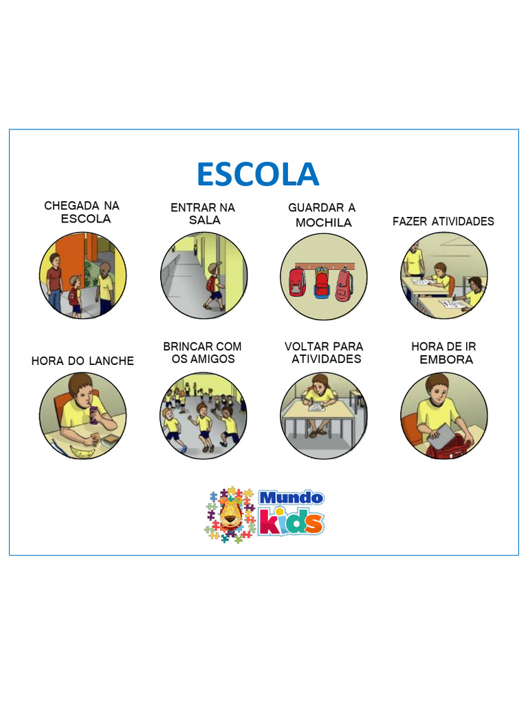 Rotina Visual Escolar Diária | PDF