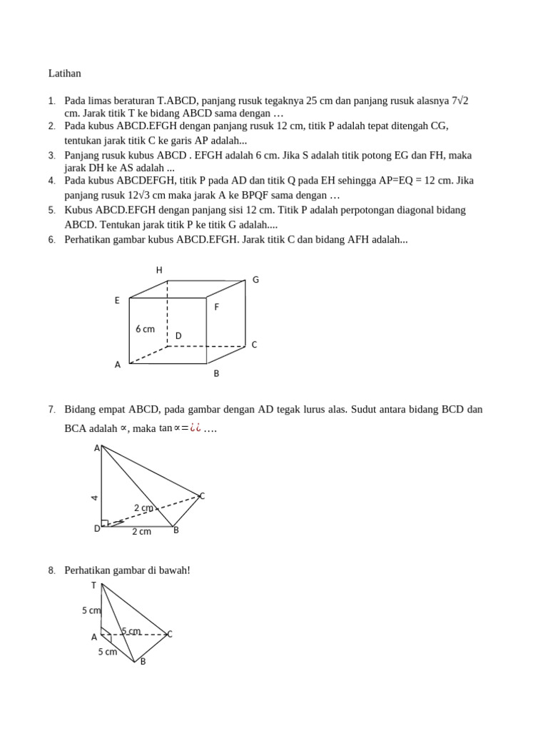 Latihan Dimensi Tiga | PDF