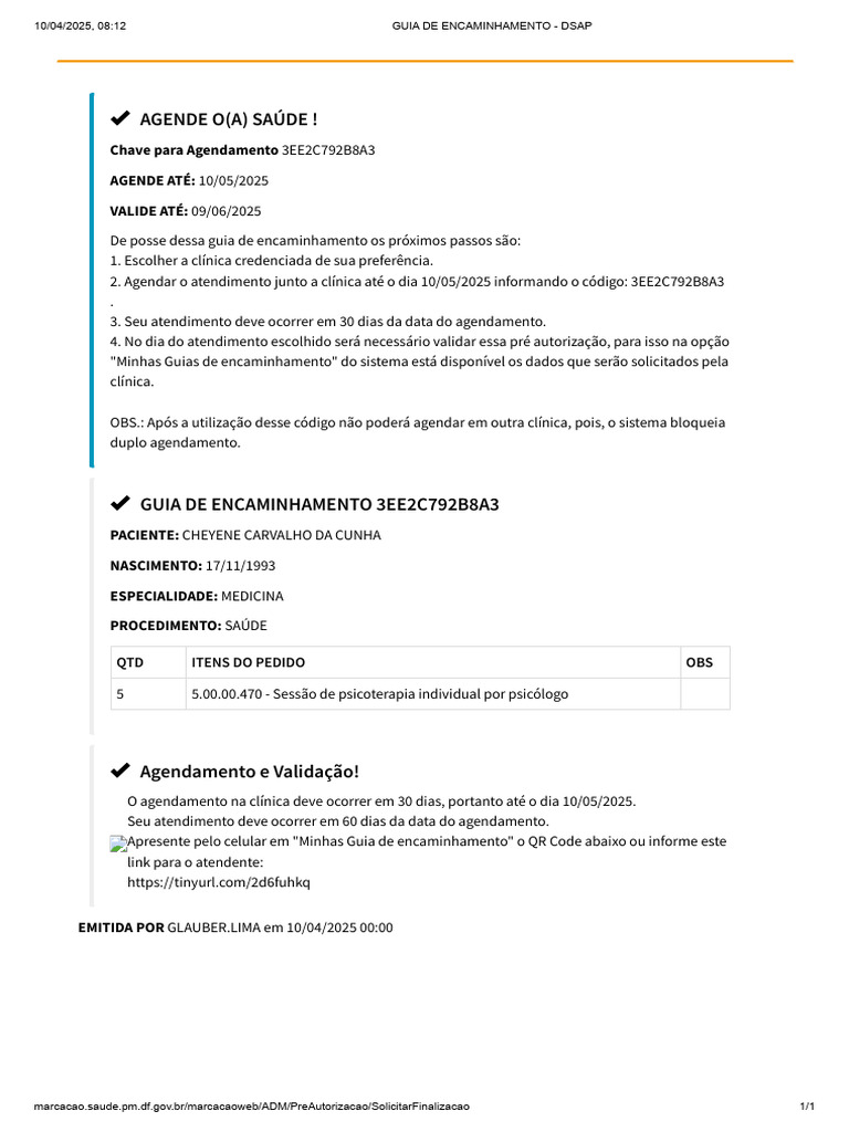 Guia de Encaminhamento - Dsap | PDF