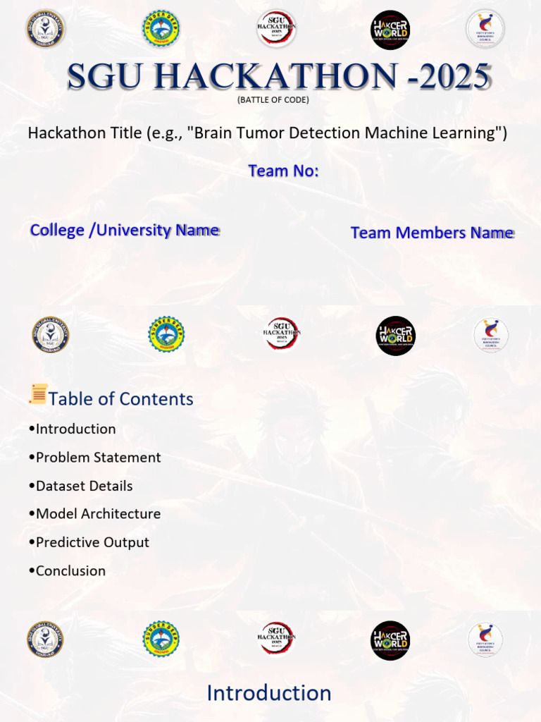 Template For Sgu Hackathon 2K25 | PDF