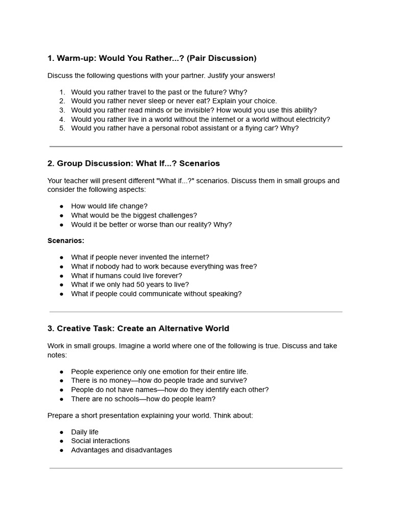 Engaging "What If" Discussions | PDF