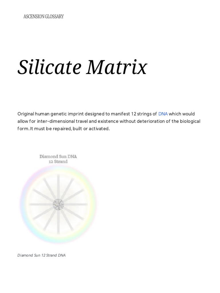 Silicate Matrix - Ascension Glossary | PDF