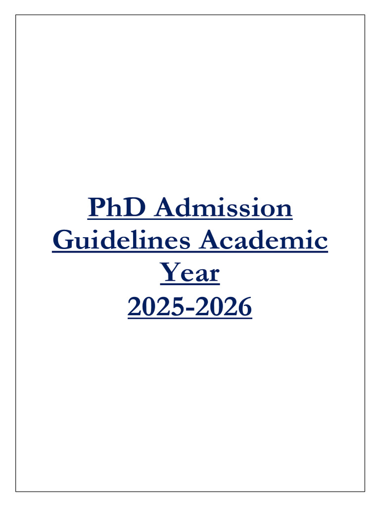 PhD Admission Guidelines 2025-2026 | PDF | Statistics | Mental Disorder
