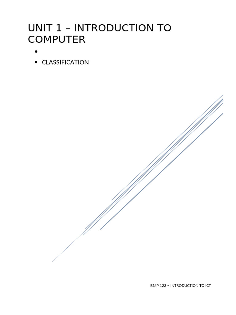 Introduction To Computer | PDF | Personal Computers | Microcomputers