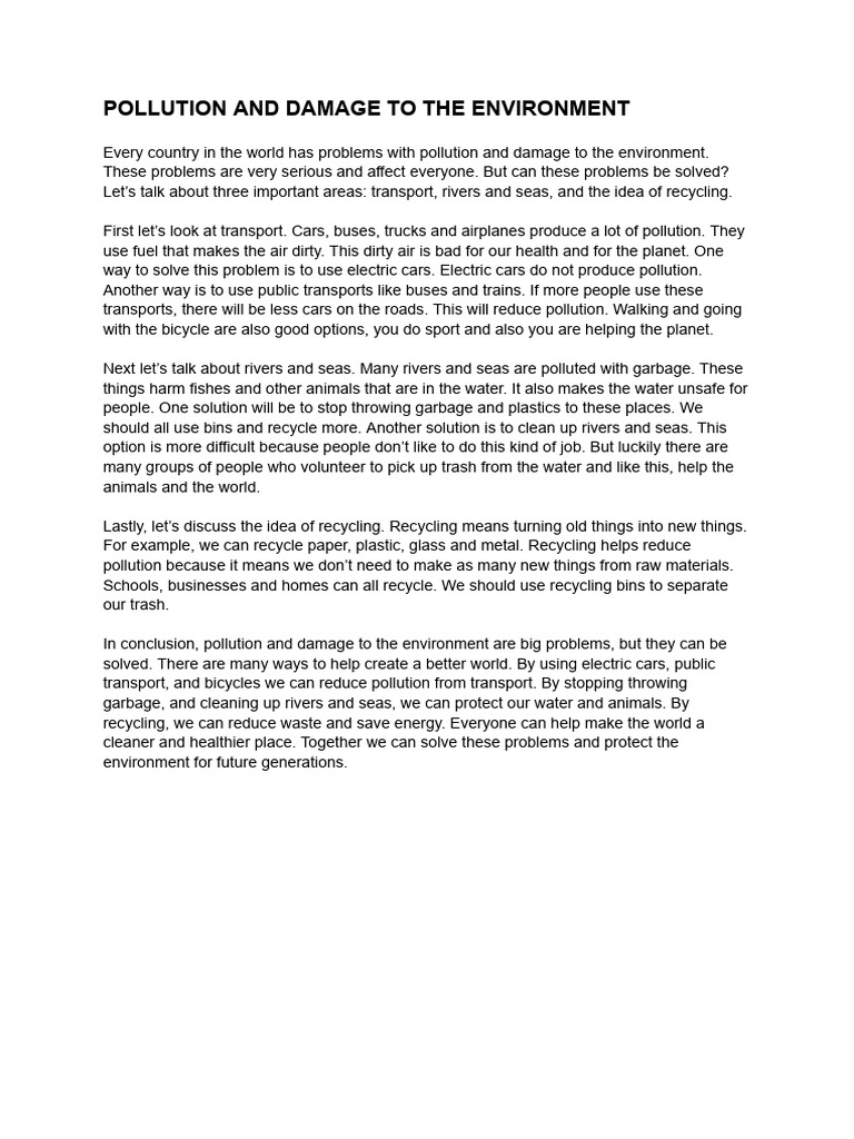 POLLUTION and DAMAGE To The ENVIRONMENT | PDF
