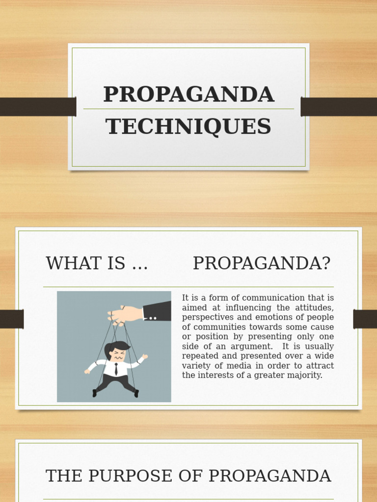 Understanding Propaganda Techniques | PDF | Propaganda | Attitude ...