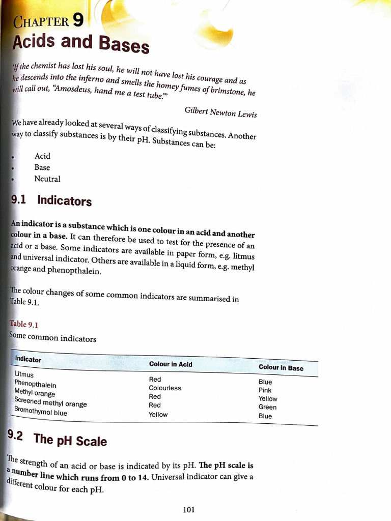 Chapter 9 - Acids & Bases | PDF