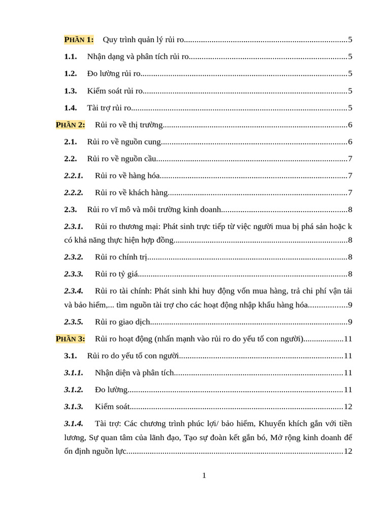 Tài liệu cuối kỳ môn quản lý rủi ro trong KDQT | PDF
