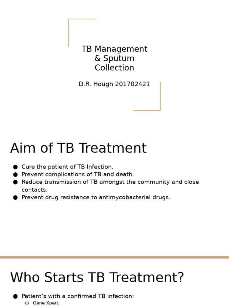 TB Management | PDF | Tuberculosis | Management Of Hiv/Aids