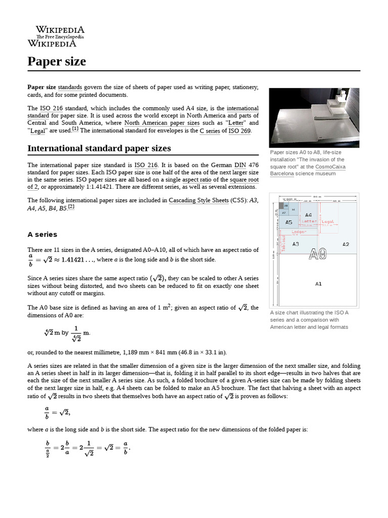 Paper_size | PDF | Stationery | Printing