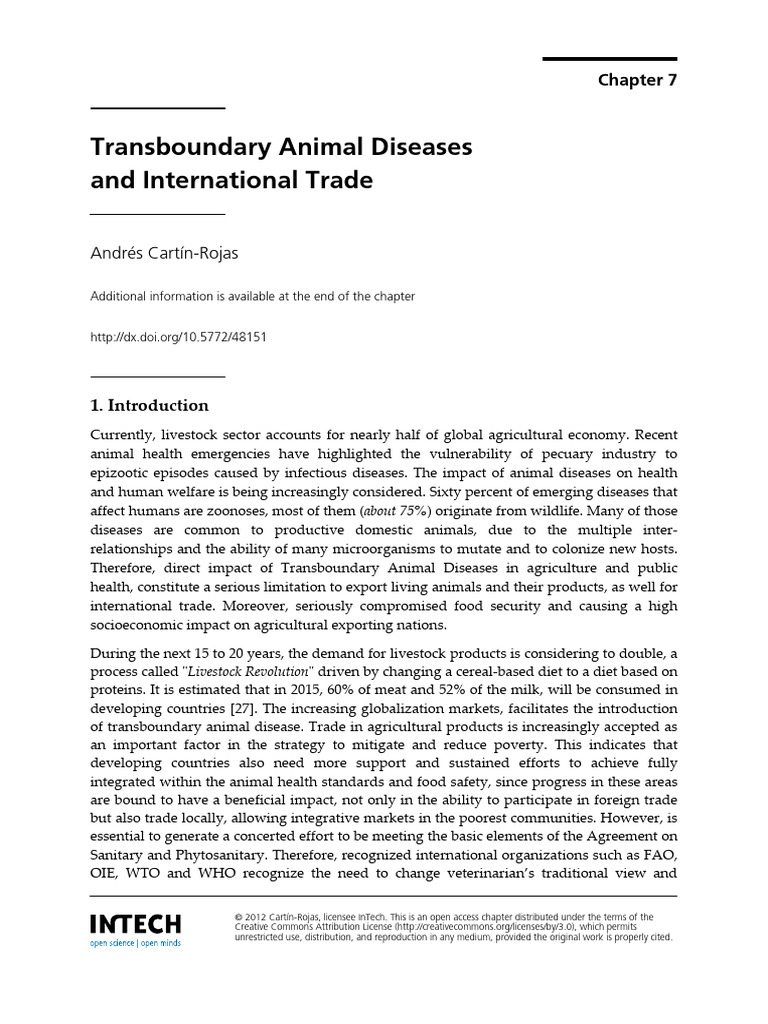 InTech-Transboundary Animal Diseases and International Trade | PDF ...