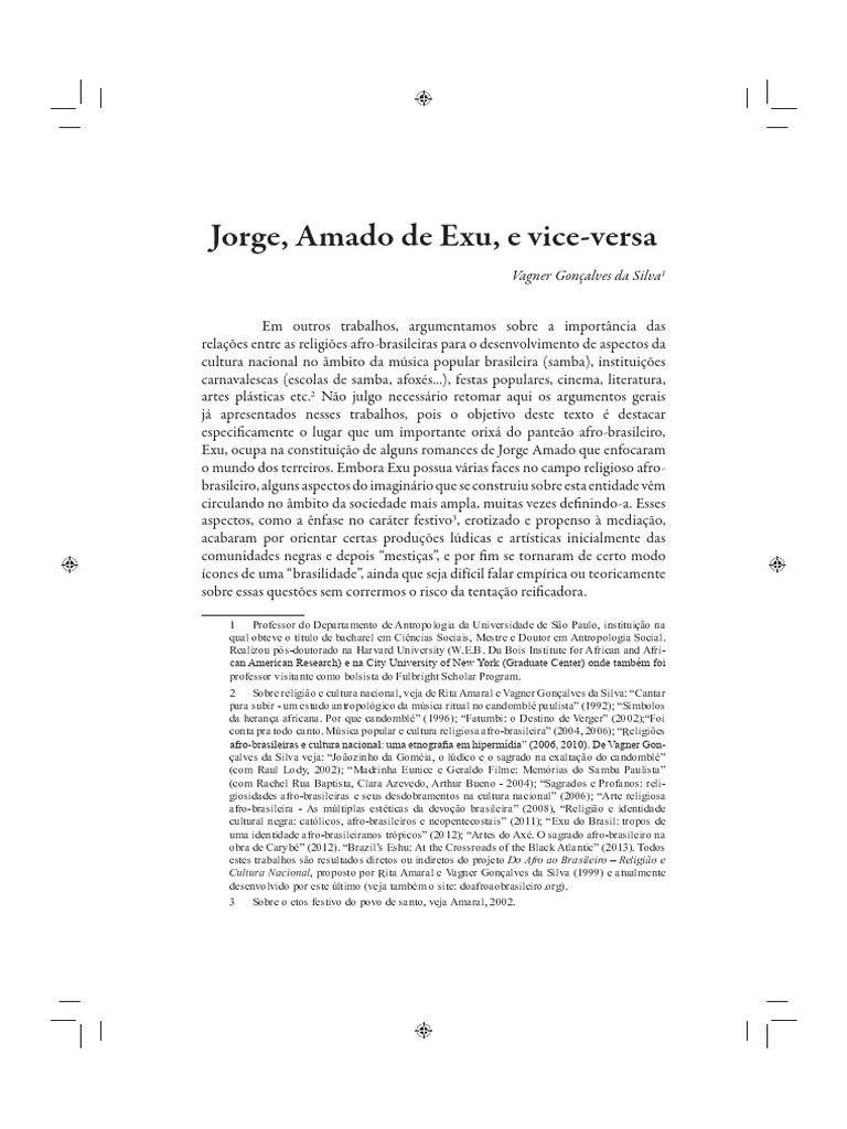 Jorge, Amado de Exu, e Vice-Versa | PDF